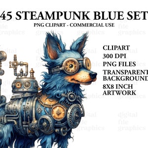 Steampunk Blue Clipart, Steampunk Clipart PNG, Birds PNG, Scrapbook ...