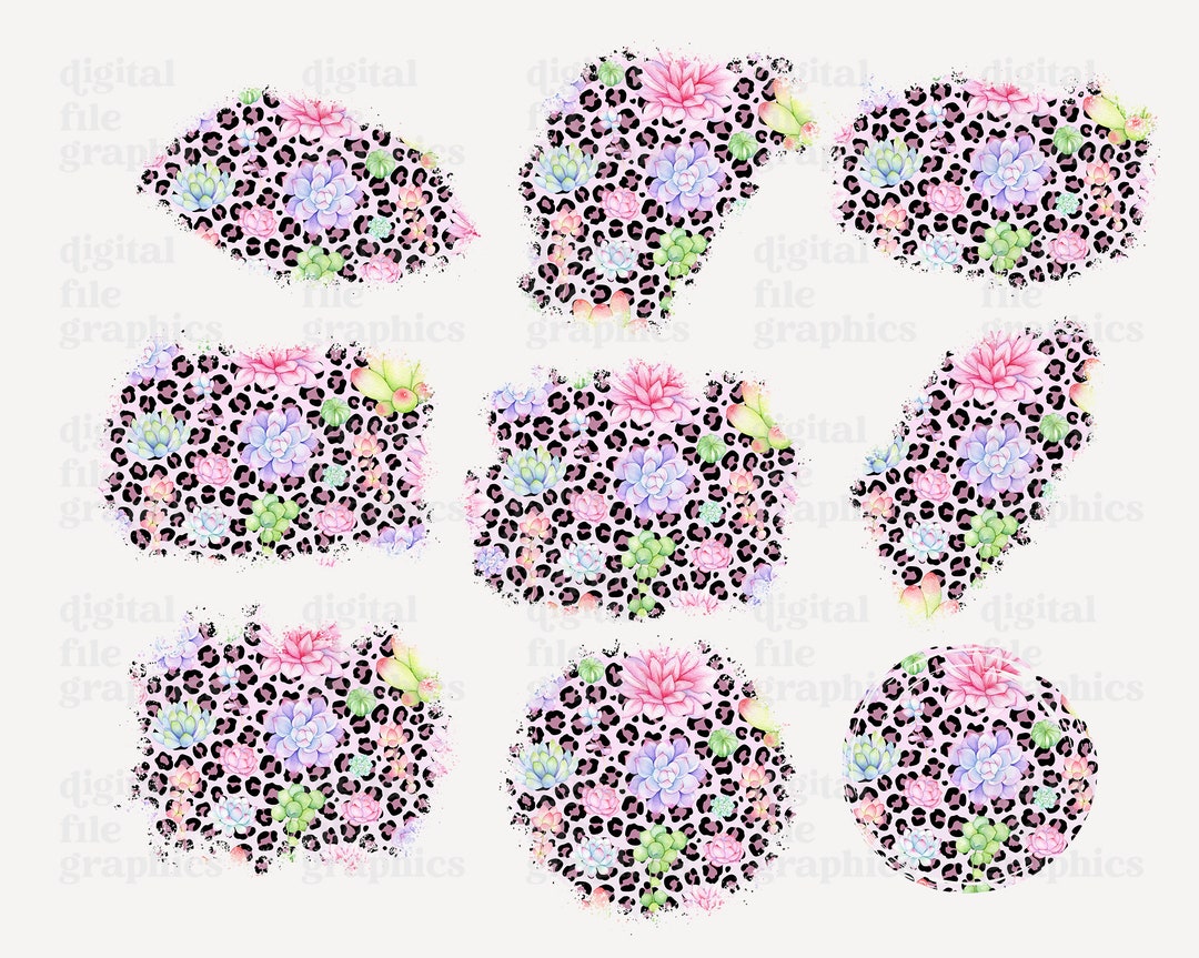 Succulent Leopard Print Patches PNG Leopard Pink Patches - Etsy