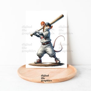 Baseball Mouse Watercolor Clipart, Sports Mouse, Mouse Clipart PNG ...