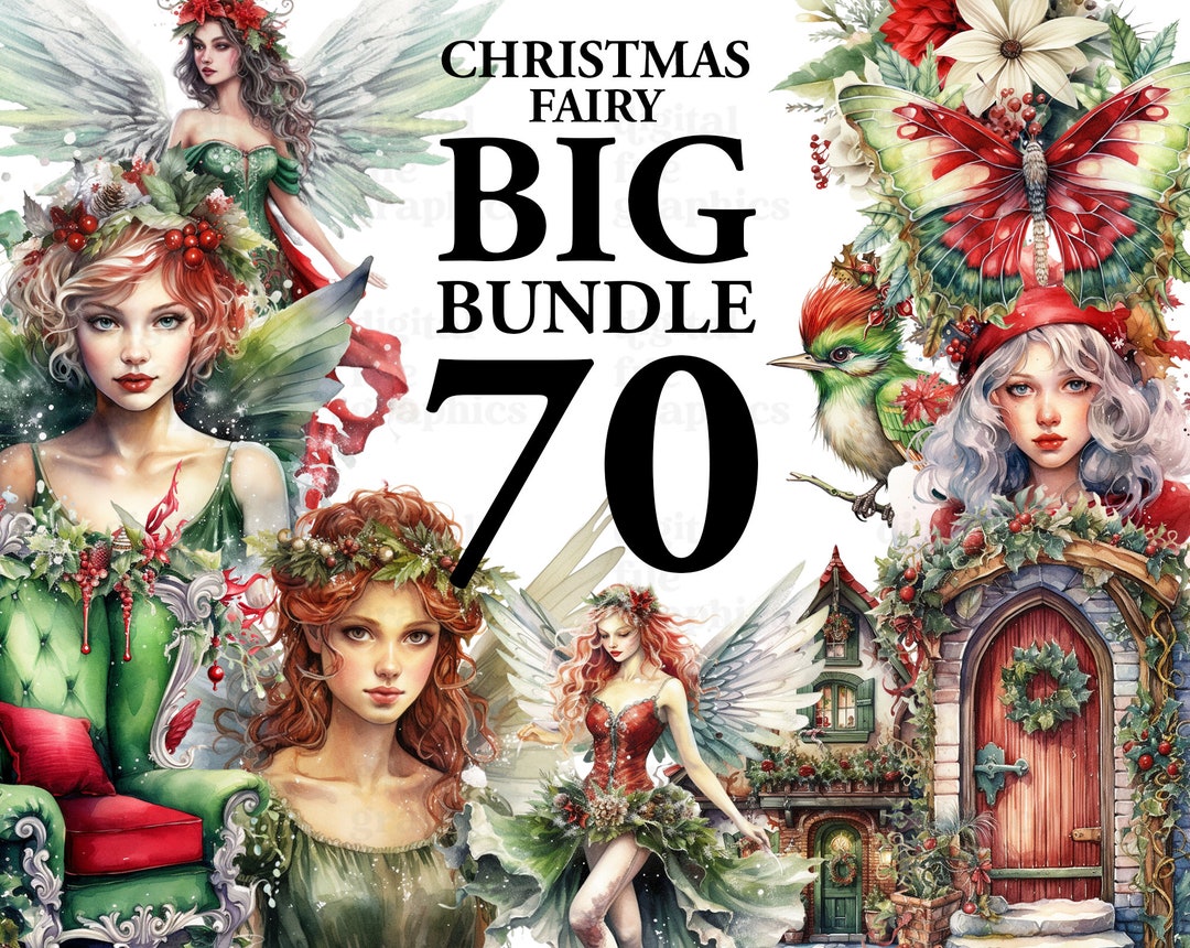 BIG Bundle Christmas Fairy Clipart Clipart, Fairy Clipart PNG ...