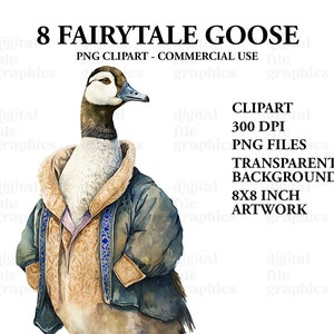 Fairytale Goose Watercolor Clipart, Fairytale Clipart PNG, Fantasy ...