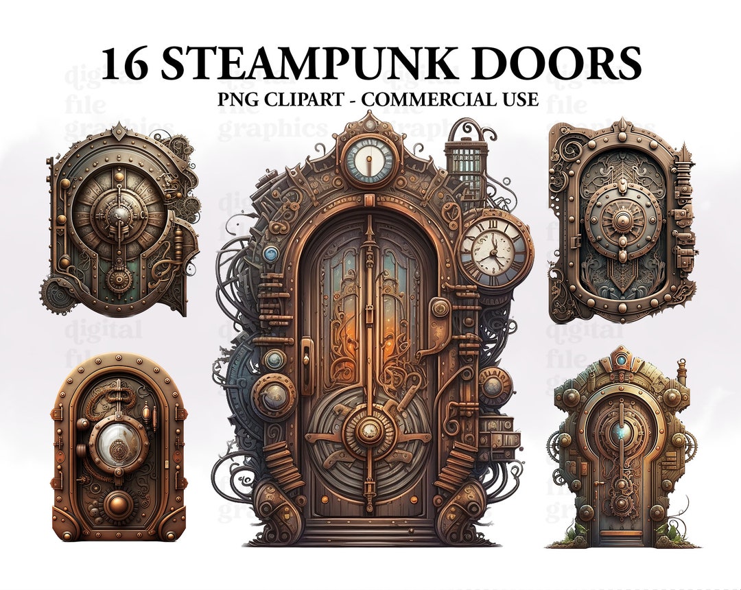 Steampunk Door Clipart, Steampunk Style, Doors Clipart, Steampunk ...