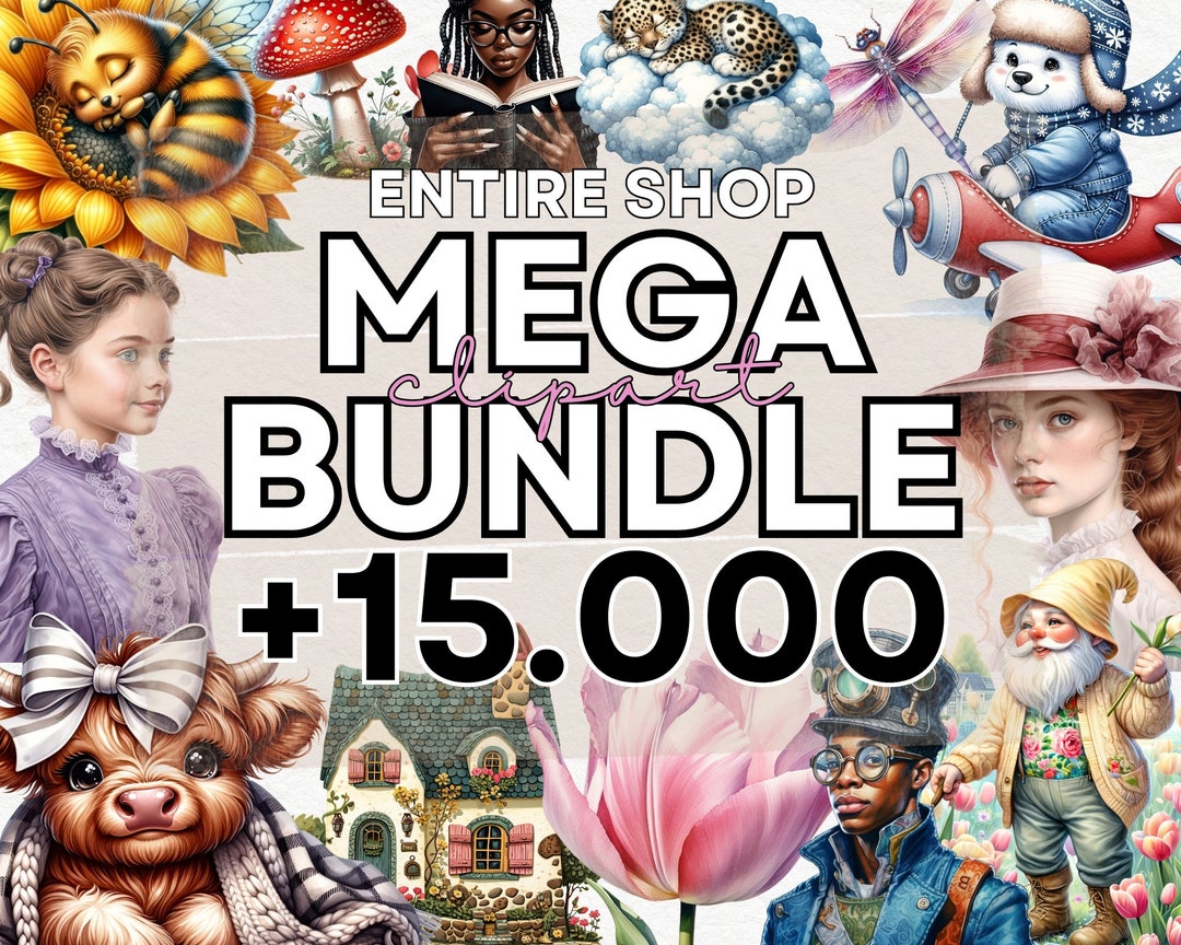 15.000 MEGA Bundle Clipart, Entire Shop Clipart PNG, Clipart Images ...