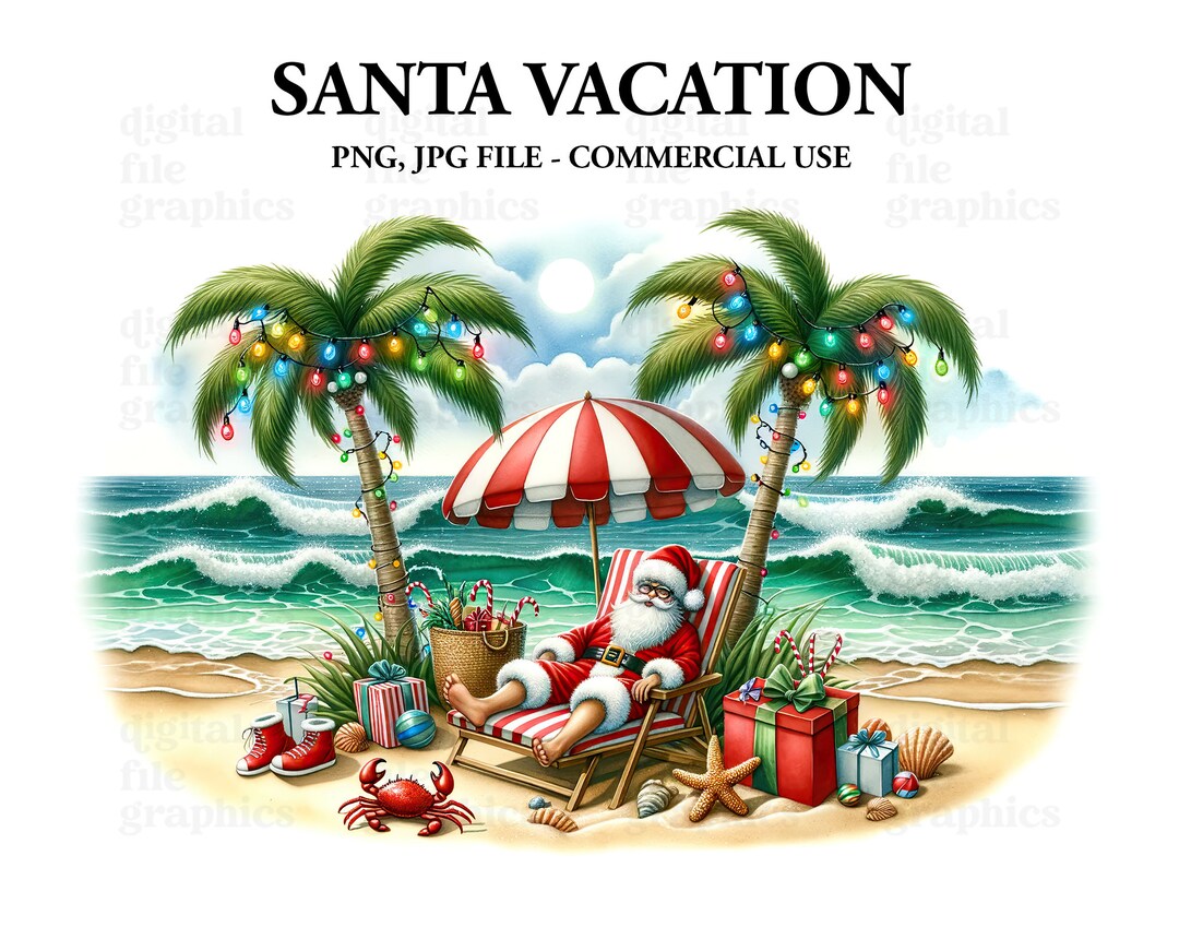 Santa Christmas Watercolor Clipart, Christmas Clipart PNG, Santa ...