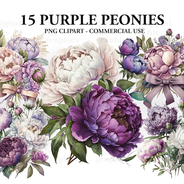Purple Peonies - Etsy