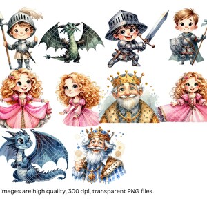 Medieval Clipart Watercolor Clipart, Knight and Dragons Graphics ...