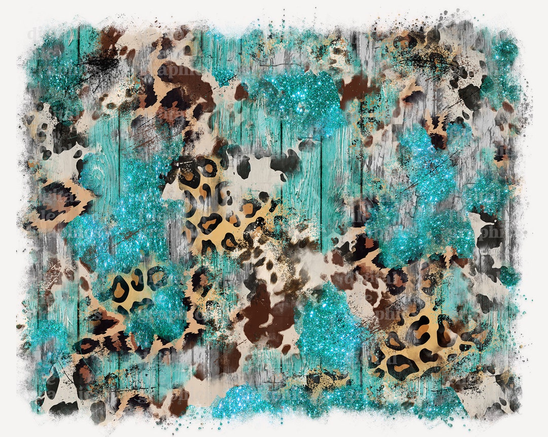 Cowhide Wood Teal Background, Leopard Background Png, Cowhide ...