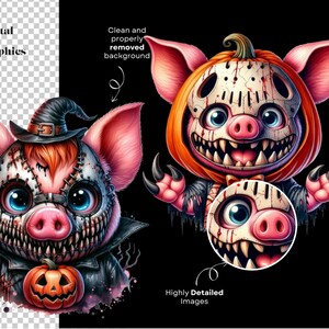 Halloween Crazy Pig Clipart Clipart, Cartoon Piglet, Halloween Clipart ...