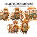Autumn Cute Mouse Watercolor Clipart Fall Animal Clipart PNG - Etsy