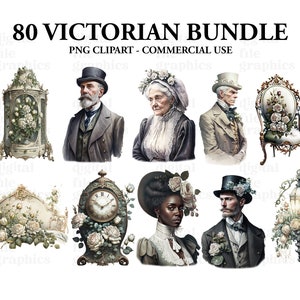 BIG BUNDLE WHITE Victorian Vintage Rose Watercolor Clipart, Victorian ...