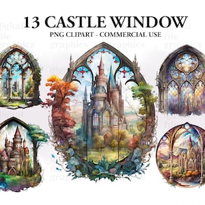 Fantasy Castle Window Watercolor Clipart Window Clipart - Etsy