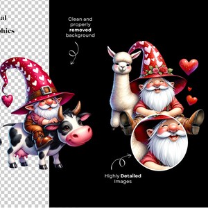 Valentines Day Farm Gnome Watercolor Clipart, Farm Animals Clipart PNG ...
