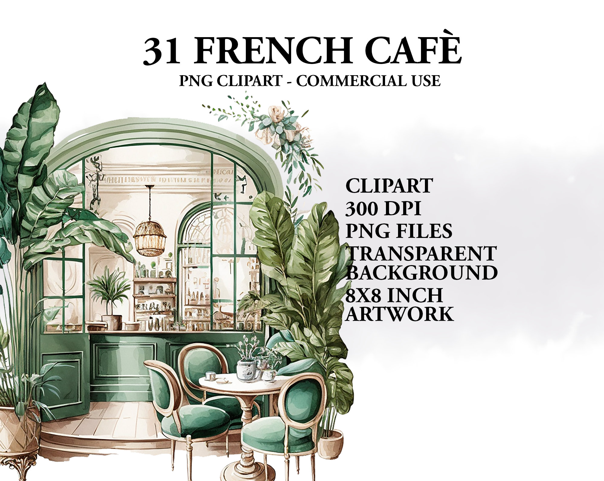 Best French Café Watercolor Clipart Café Interior Clipart - Etsy Canada
