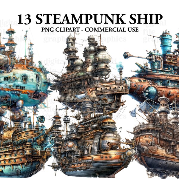 Steampunk Clipart - Etsy