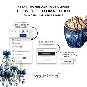 50 Watercolor Winter Clipart, Blue Winter PNG Graphic, Christmas ...