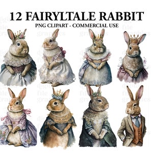 Fairytale Rabbit Watercolor Clipart, Fairytale Clipart PNG, Fantasy ...