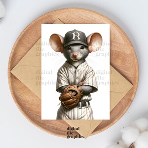 Baseball Mouse Watercolor Clipart, Sports Mouse, Mouse Clipart PNG ...