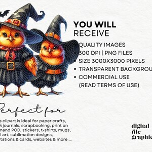 Halloween Spooky Chickens Watercolor Clipart, Chickens Pumpkins Clipart ...