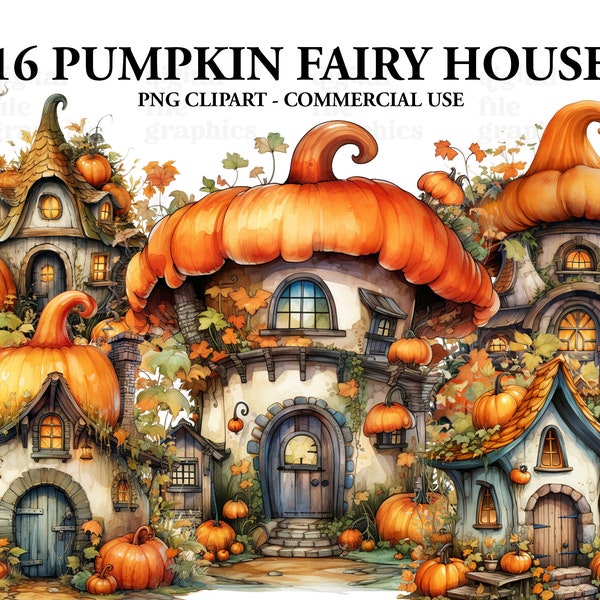 Halloween Pumpkin House Clipart - Etsy