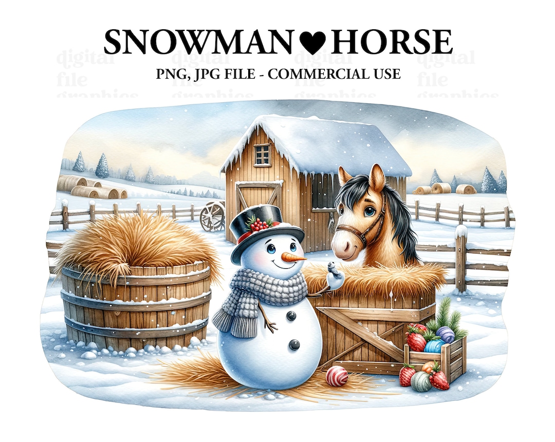 Snowman Christmas Watercolor Clipart, Christmas Clipart PNG, Colorful ...