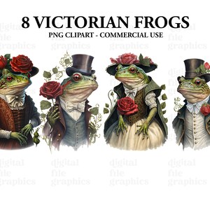 Victorian Frog Watercolor Clipart, Fairytale Clipart PNG, Fantasy Frog ...