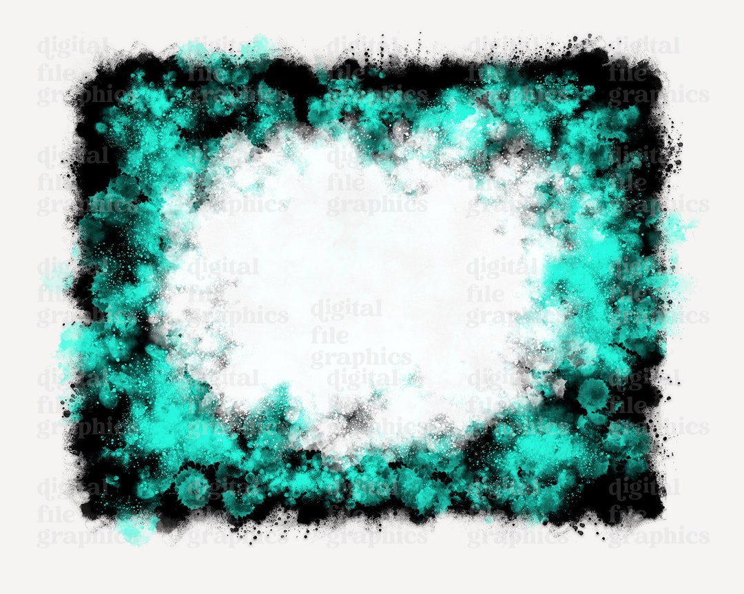Grunge Turquoise Background, Black Turquoise Frame, Distress ...