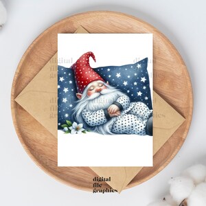 Sleeping Gnome Watercolor Clipart, Sleepy Gnome Clipart PNG, Gnome Clipart, Spring Graphic ...