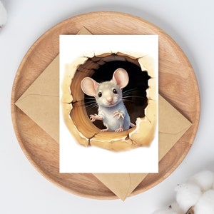 Mouse in Wall Watercolor Clipart, Mouse Clipart PNG, Kids Clipart ...