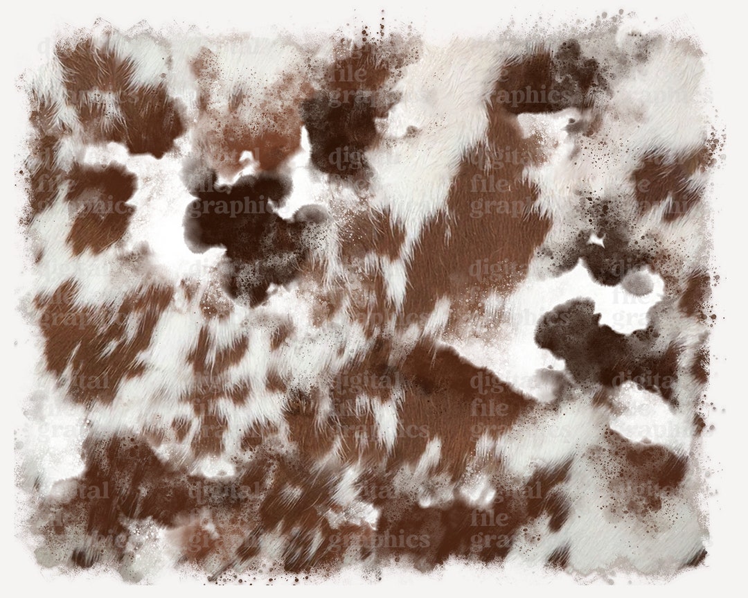 Cowhide Background, Brown Cowhide Frame, Cowhide Sublimation PNG, Cow ...