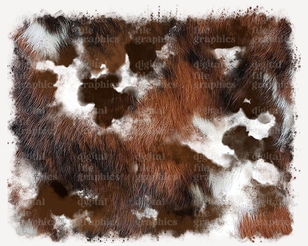 Cowhide Background, Brown Cowhide Frame, Cowhide Sublimation PNG, Cow ...