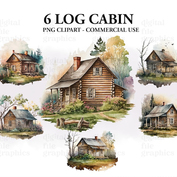 Log Cabin Art - Etsy