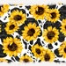 Sunflower Western Background, Cowhide Background Png, Sunflowers Cow ...