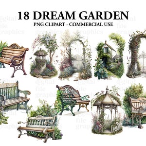 BEAUTIFUL Garden Spring Watercolor Clipart, Floral Clipart, Summer ...