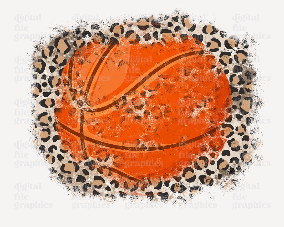 Basketball and Leopard Grunge Sublimation Png Splash Frame - Etsy