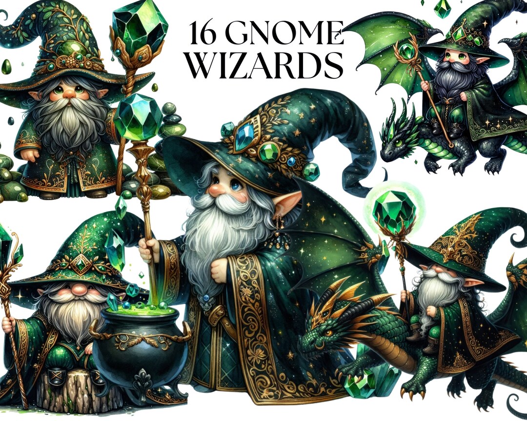Green Wizard Gnome Clipart Clipart, Magic Wizard Clipart PNG, Fantasy ...