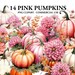 Autumn Pink Pumpkin Watercolor Clipart Fall Floral Pumpkin - Etsy