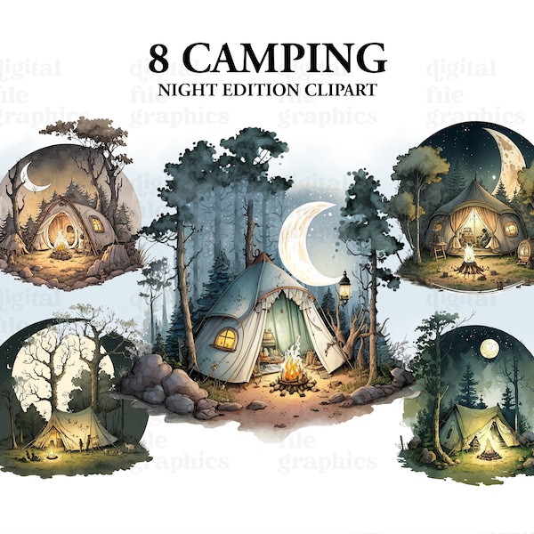 Camping Tent Clipart - Etsy