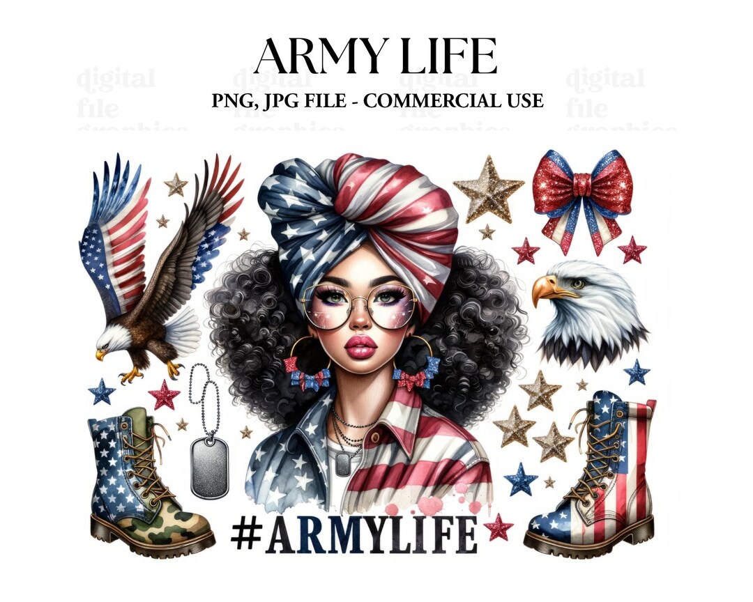 Army Life Mom Watercolor Sublimation, Army Life Clipart PNG, Army Life ...