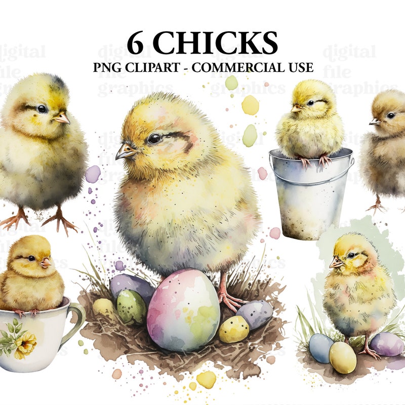 Easter Chick Clipart - Etsy