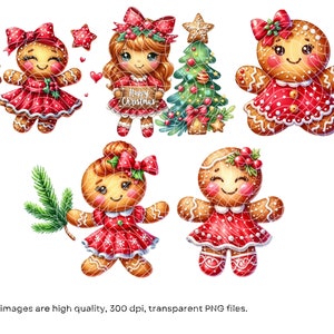 Christmas Cookie Gingerbread Girl Watercolor Clipart, Christmas Cookies ...