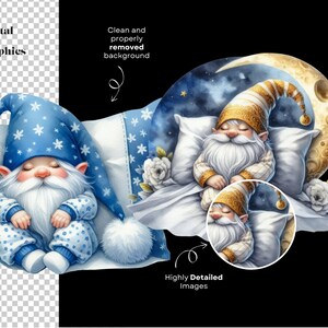 Sleeping Gnome Watercolor Clipart, Sleepy Gnome Clipart PNG, Gnome Clipart, Spring Graphic ...