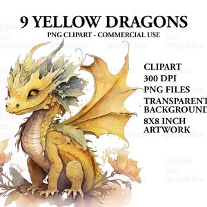 Fantasy Dragons Watercolor Clipart, Magical Mystical Art, Fantasy ...
