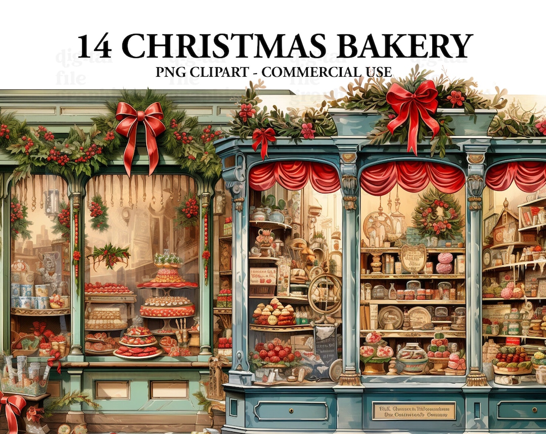 Christmas Bakery Watercolor Clipart, Christmas Festive Food Clipart PNG ...