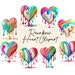 Rainbow Hearts Valentines Day Watercolor Clipart Bundle PNG, Valentines ...