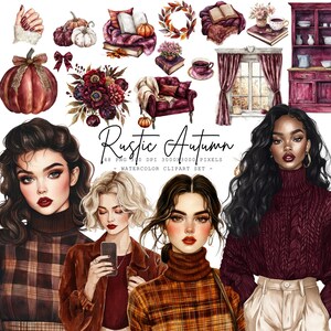 48 Watercolor Rustic Fall Clipart, Fall PNG Graphic, Neutral Colors ...