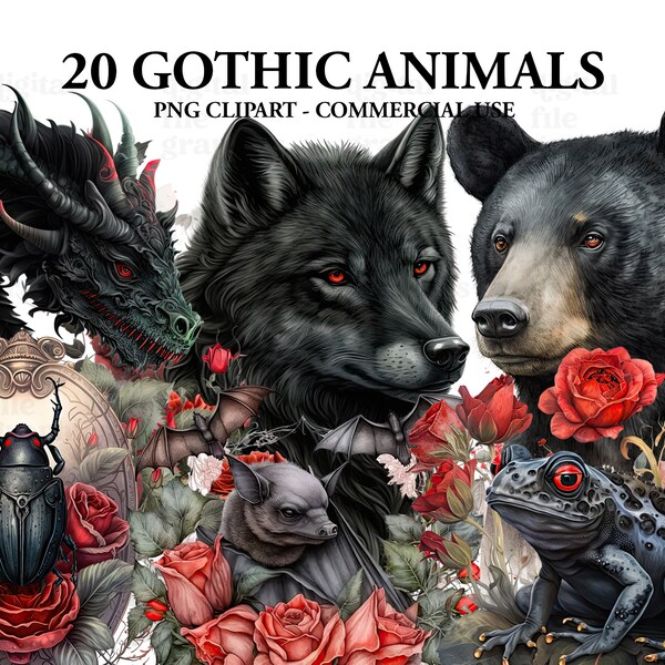 Gothic Animal Clipart - Etsy