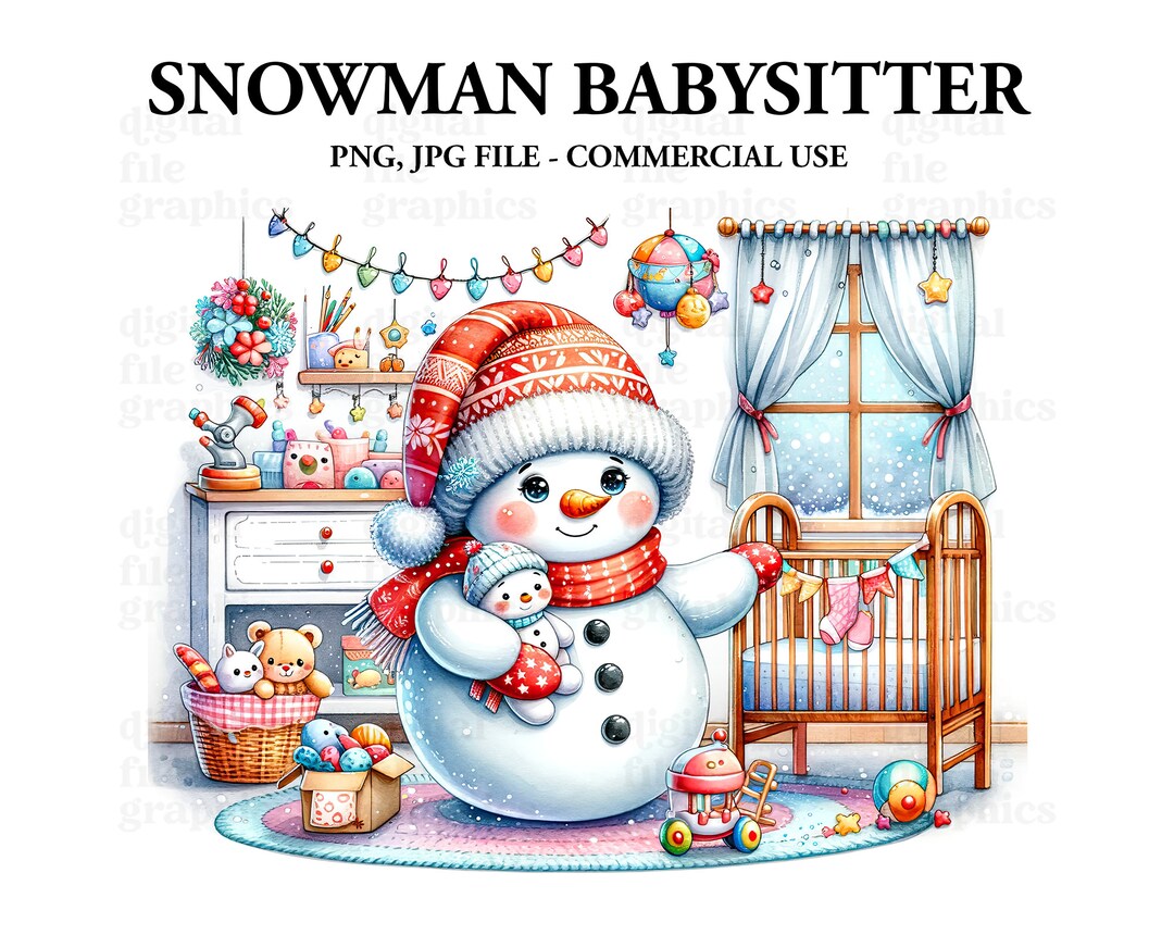 Snowman Christmas Watercolor Clipart, Christmas Clipart PNG, Colorful ...