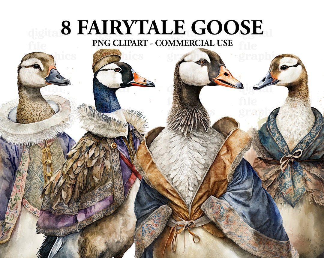 Fairytale Goose Watercolor Clipart, Fairytale Clipart PNG, Fantasy ...