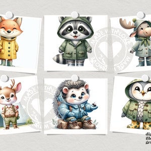 Woodland Animals Watercolor Clipart, Forest Animals, Fantasy Clipart ...