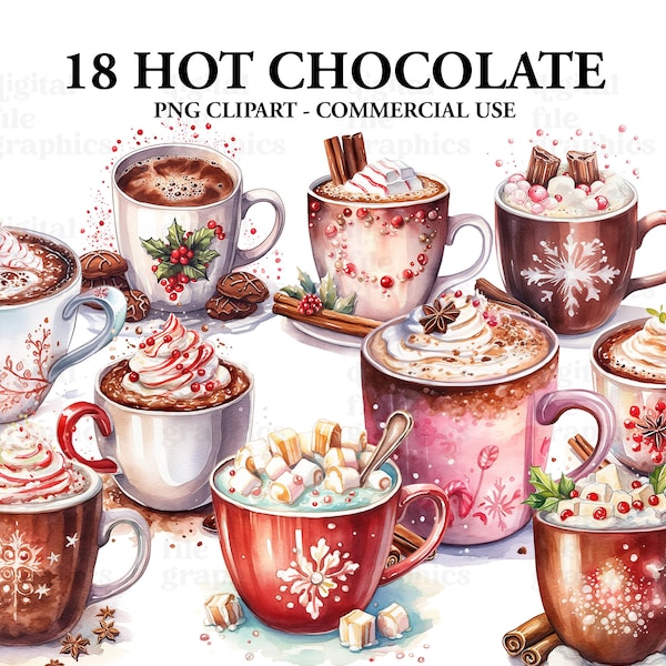 Hot Cocoa Clipart - Etsy